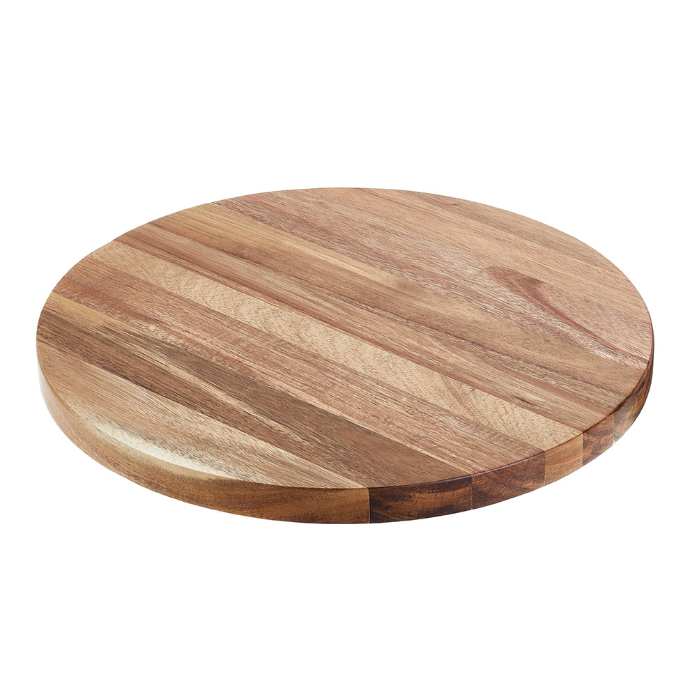 Leone Acacia Wood Round Cutting Board Tray 38cm - Soteriou Professional