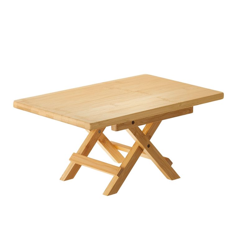 Leone Bamboo Crossed Legs Table Stand 24x40 - Soteriou Professional